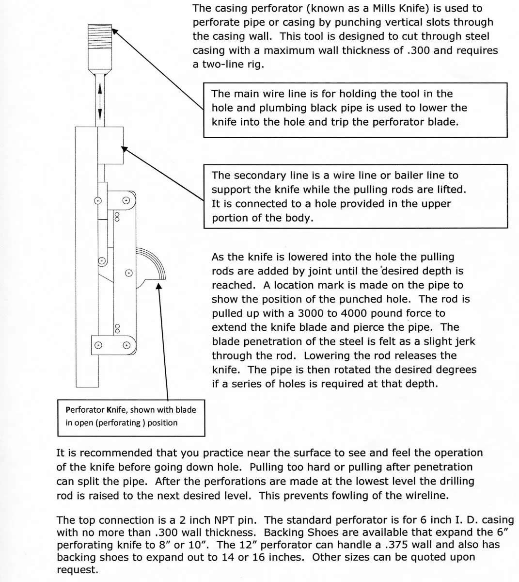 Knife Style Perforator - NDS Drilling Supply NDS Drilling Supply
